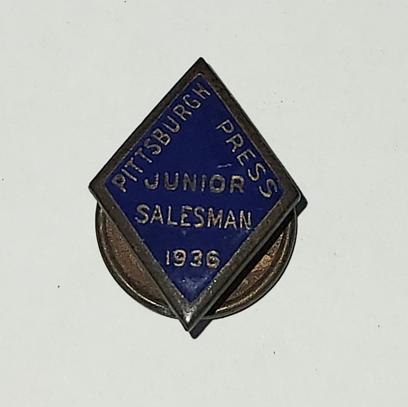 None | Jewelry | Antique 936 Navy Blue Enameled Brass Pittsburgh Press ...